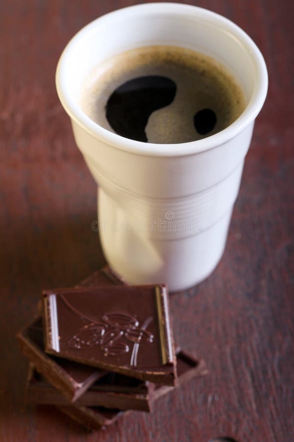 Cup of Coffee and Chocolate Bits Stock Image - Image of homemade ...