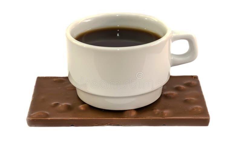 A Cup of Coffee on Chocolate Stock Photo - Image of brown, coffee ...