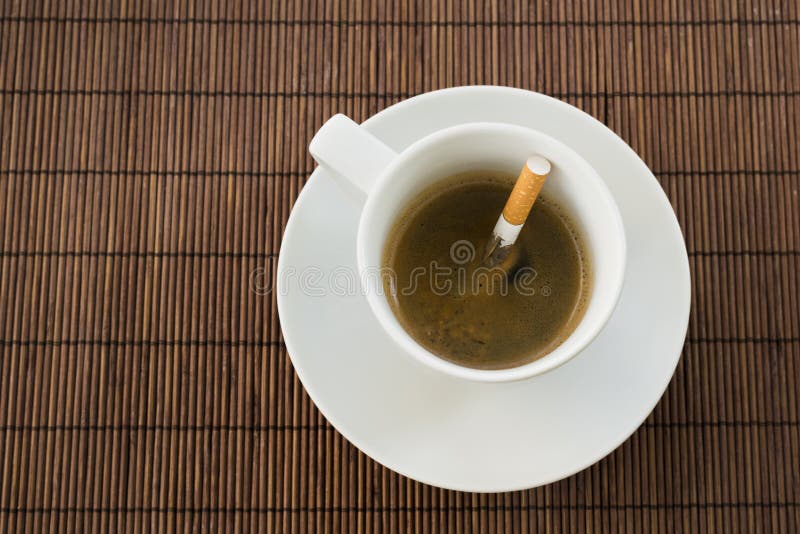 Cup of Coffee and Cigarette Composition Stock Image - Image of caffeine ...