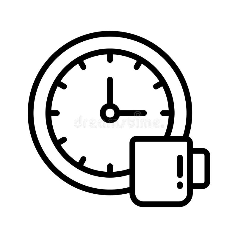 A Cup of Coffee with Clock Showing Concept of Coffee Time Icon Stock ...