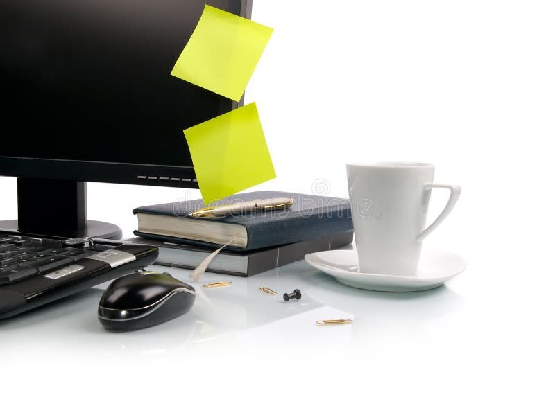 Cup of coffee and computer stock image. Image of technology - 12029551