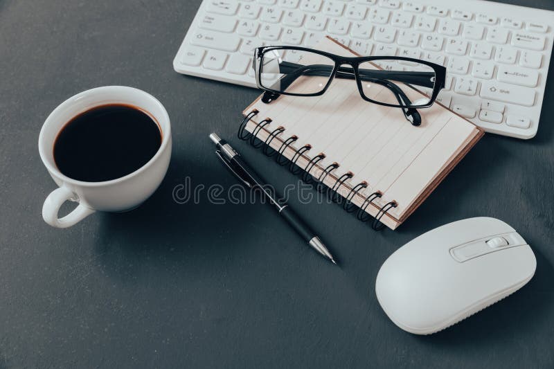 Cup of Coffee Computer Laptop Stock Image - Image of workplace ...