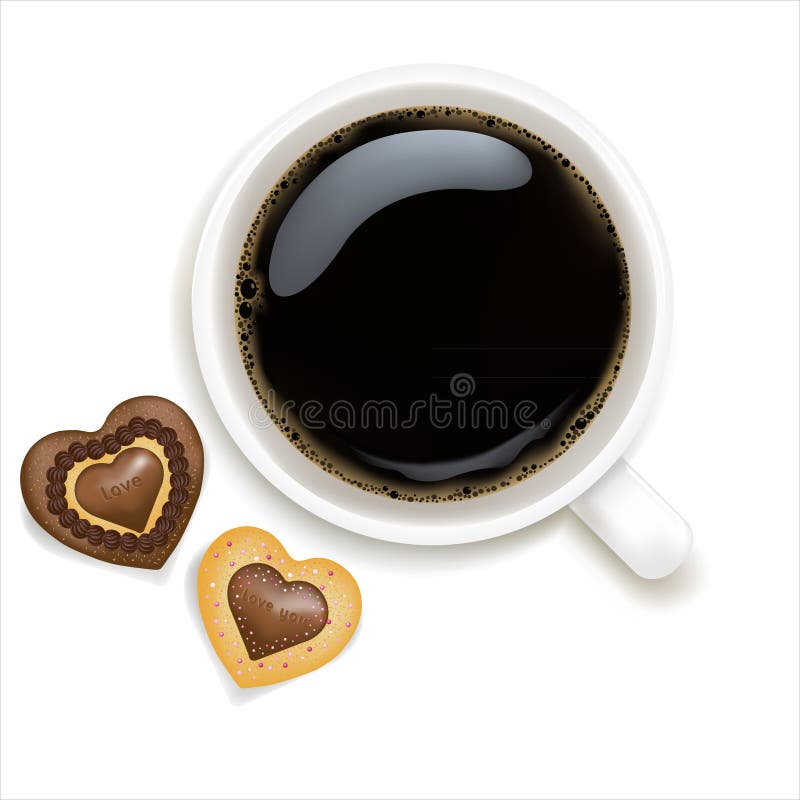 Cup of Coffee with Cookies. Vector Stock Vector - Illustration of ...