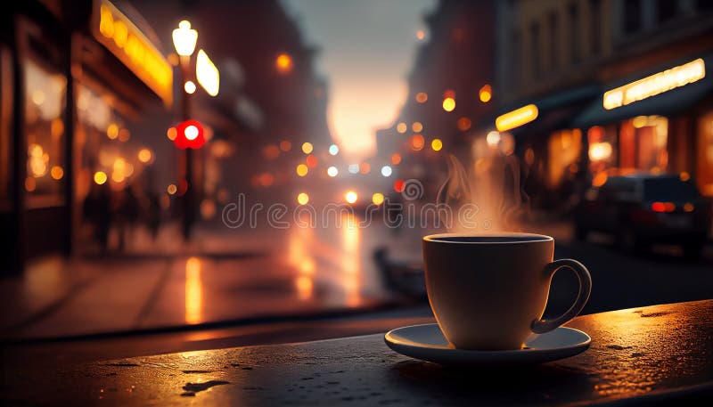 Cup of Coffee in Night Coffee in the Night Cup of Coffee Stock ...