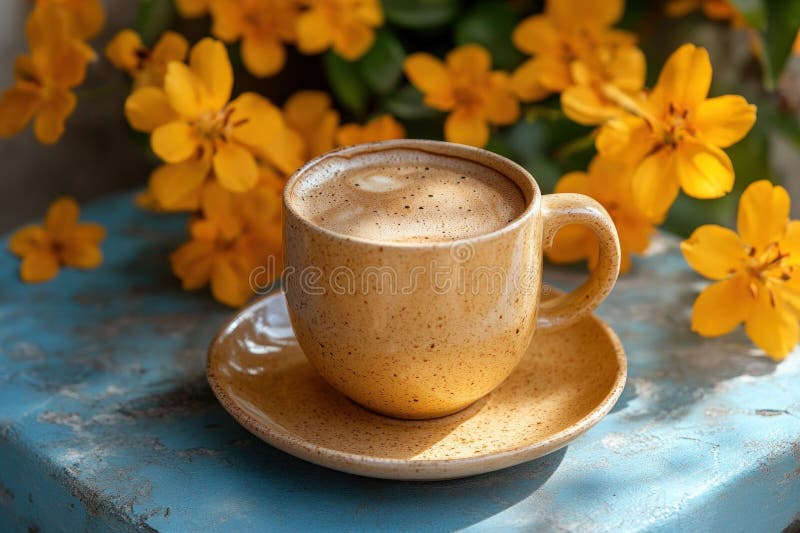 A Cup of Coffee Enjoyed Outdoors in Spring, Warm and Inviting, Beverage ...