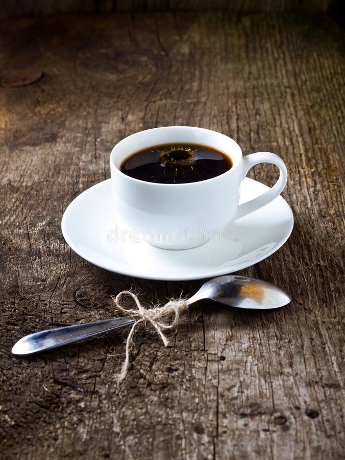 Cup of Coffee with Falling Drop Stock Image - Image of white, beverage ...