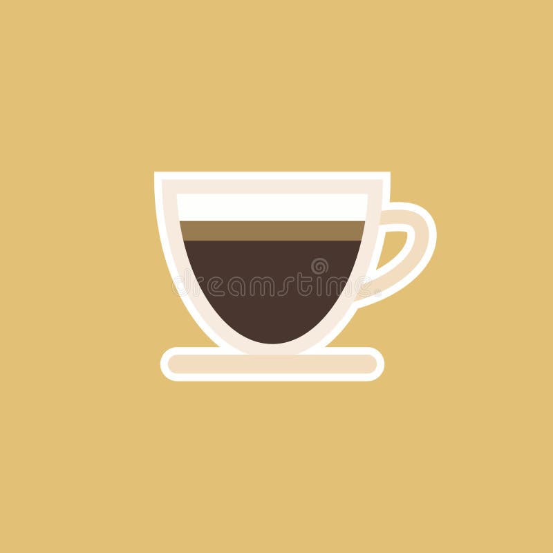 A Cup of Coffee Flat Design Vector Illustration Stock Vector ...