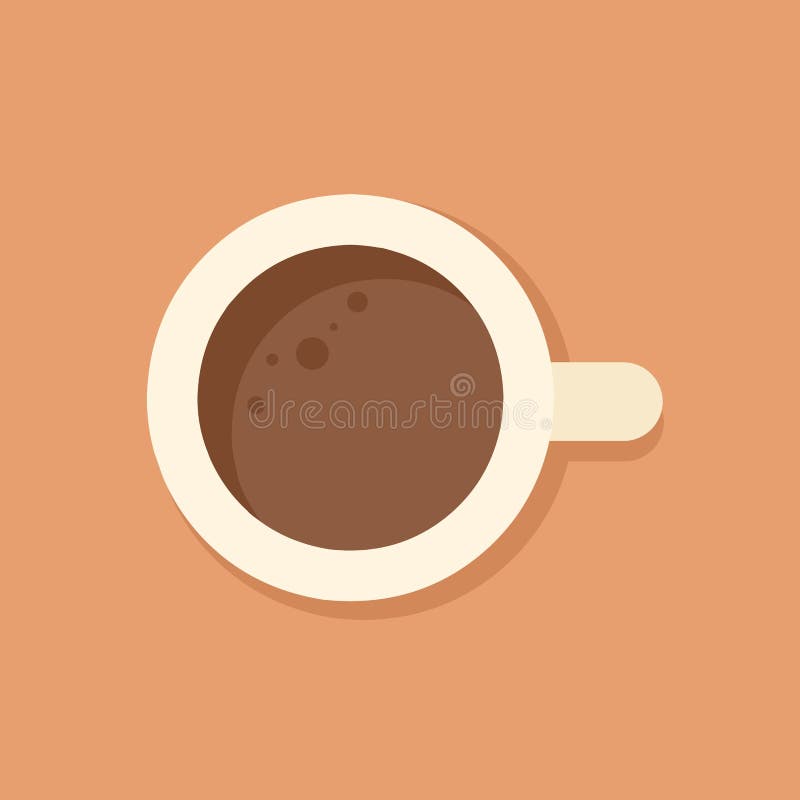 Cup of Coffee Flat Vector Icon Stock Vector - Illustration of shadow ...