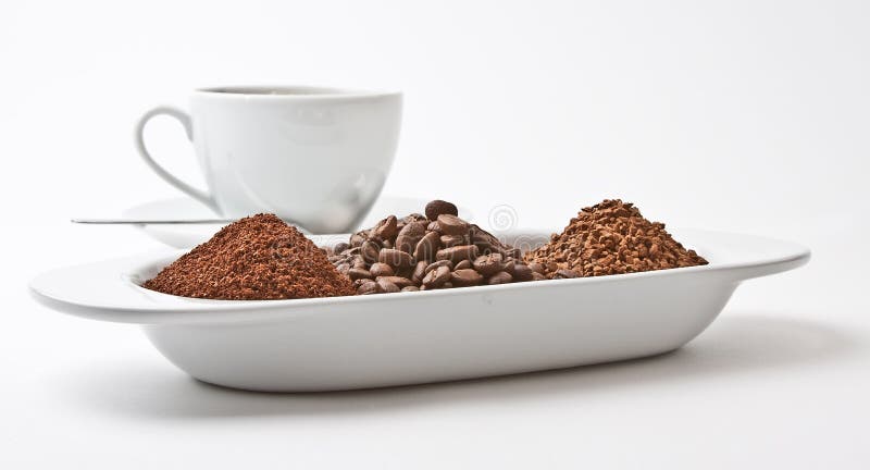 Cup of Coffee & Fresh Coffee Plate Stock Image - Image of dish, drink ...