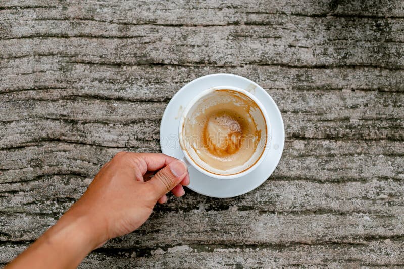 A cup of coffee is gone. stock photo. Image of aroma - 132832516