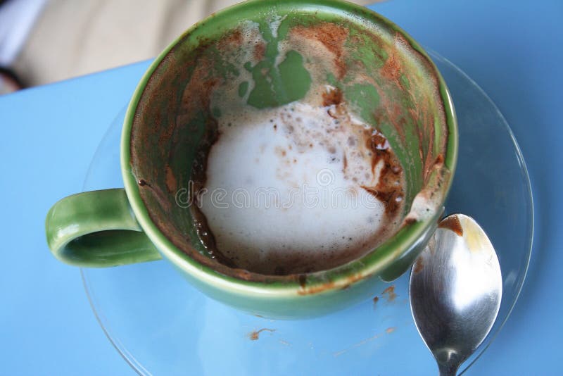 The Cup of Coffee is Gone on Table Stock Image - Image of healthy ...