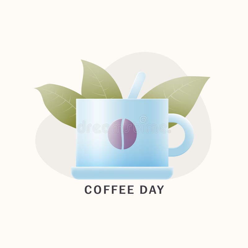 A Cup of Coffee with Grains on the Background of Coffee Leaves. Coffee ...