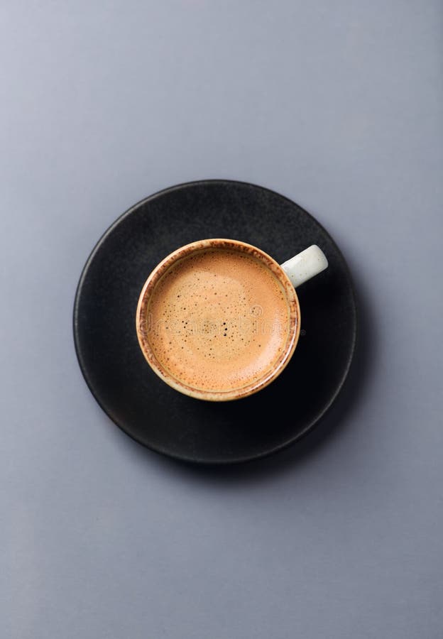 One Cup of Coffee on Gray Background Stock Photo - Image of coffee ...