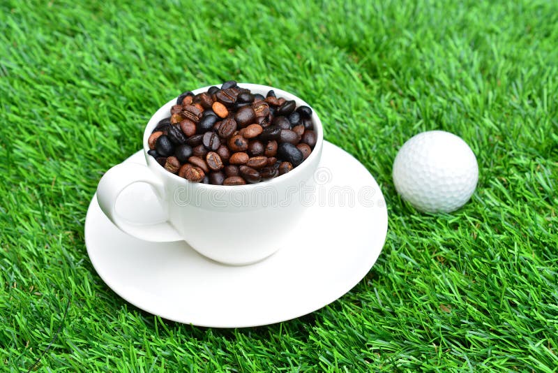 Cup of Coffee on Green Grass Stock Photo - Image of coler, grass: 46007938