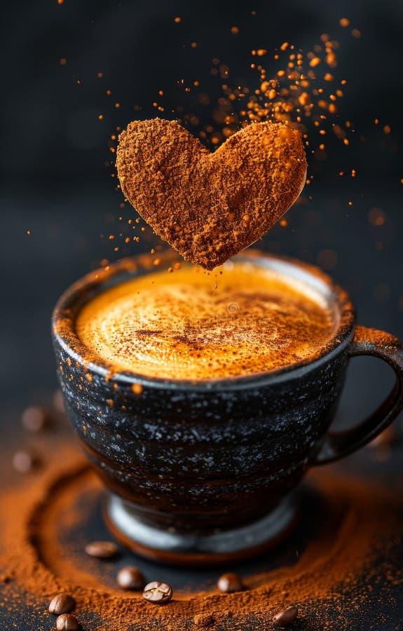 Cup of Coffee with Heart Shape. a Cup of Coffee with the Shape of Love ...