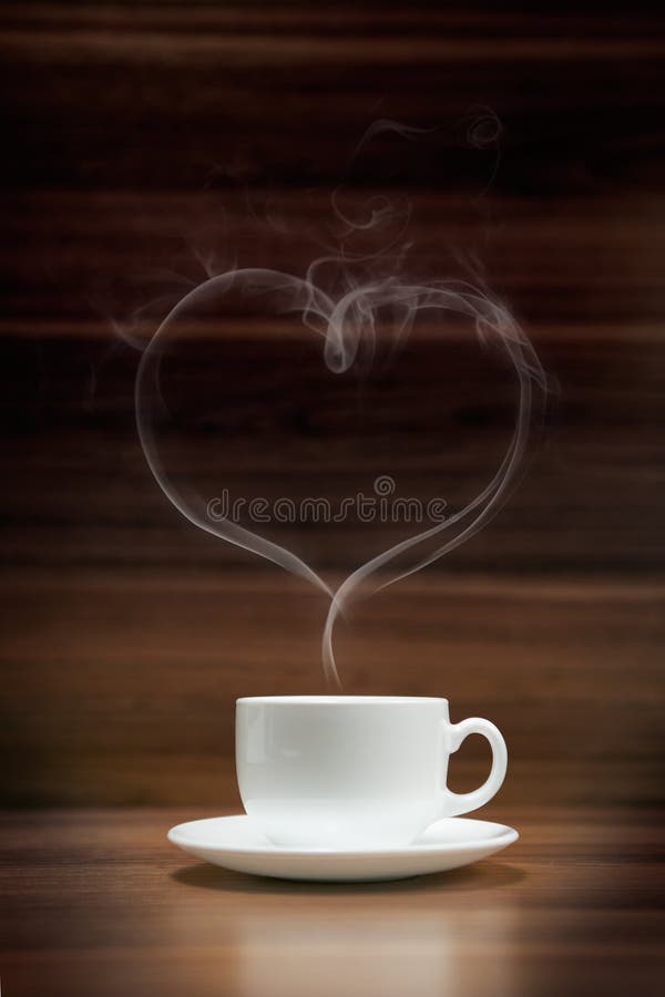 Cup Of Coffee With Heart Shaped Smoke Stock Image Image Of Espresso