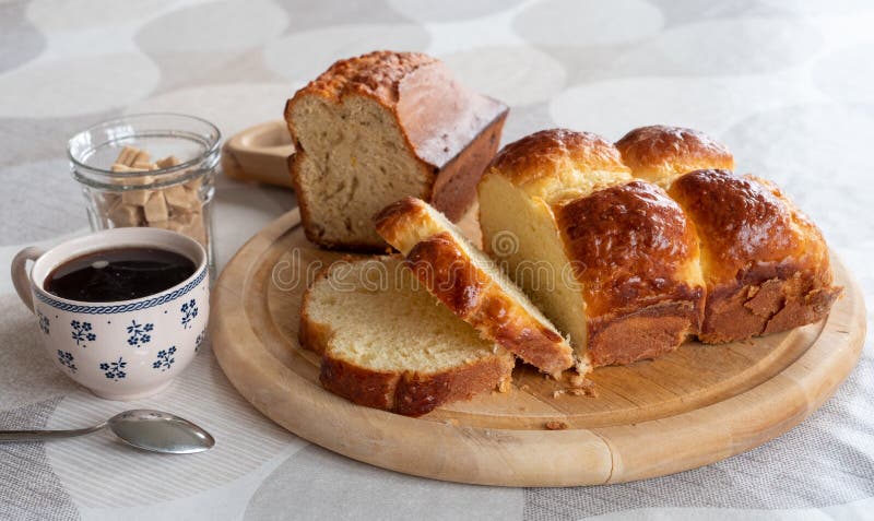 Cup of Coffee and Homemade Brioche Stock Image - Image of tasty ...