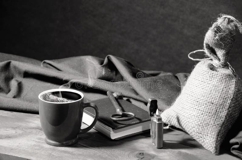 Cup of Coffee among Objects Stock Photo - Image of coffee, white: 101171766