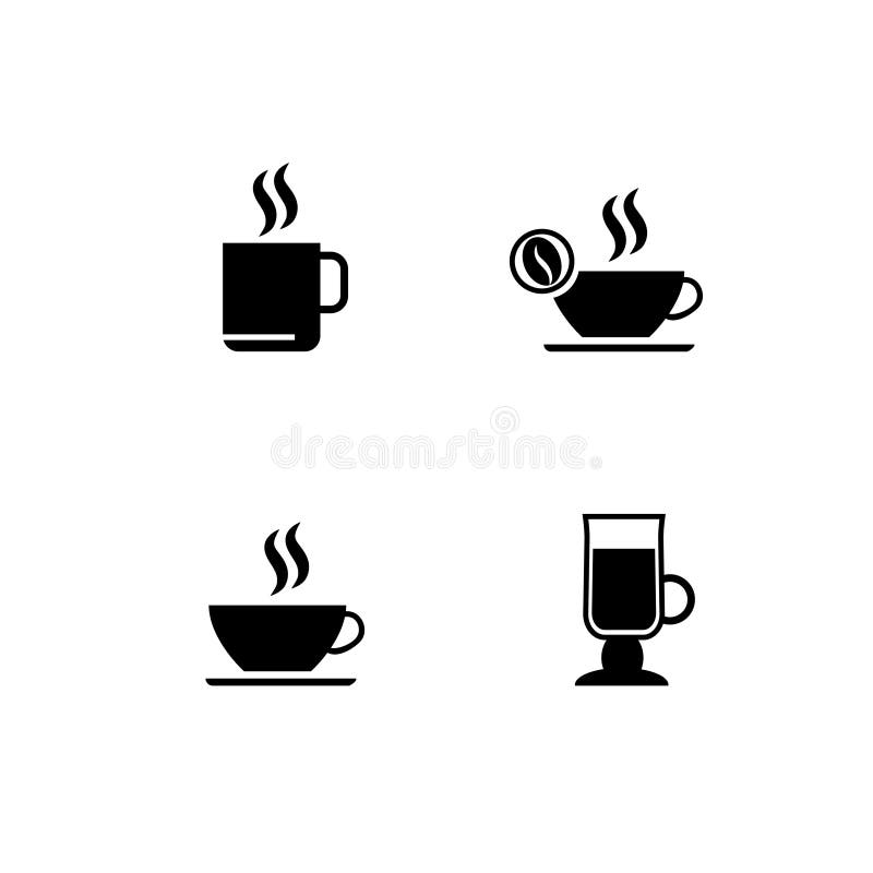 Cup of coffee icons stock vector. Illustration of bean - 33091494