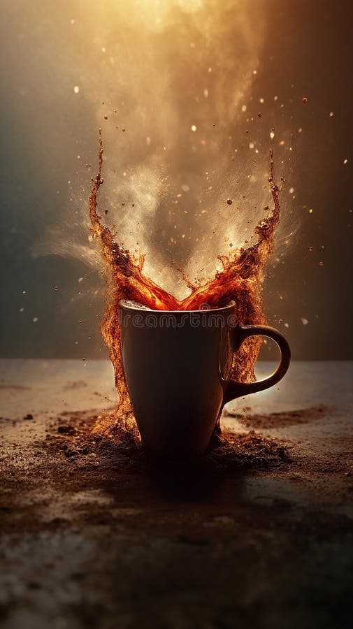 Cup of Coffee Isolated with Splash Effect. Stock Illustration ...