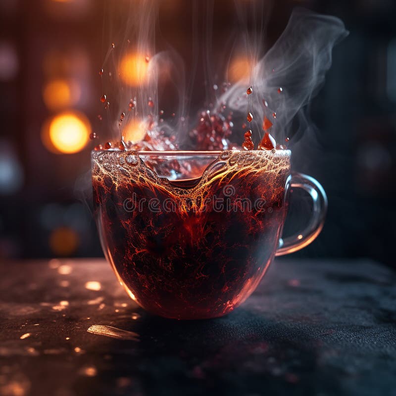 Cup of Coffee Isolated with Splash Effect. Stock Illustration ...