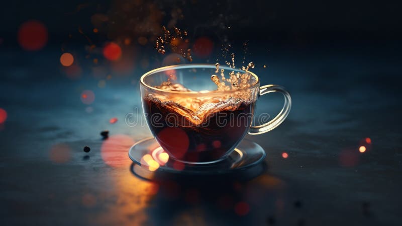Cup of Coffee Isolated with Splash Effect. Stock Illustration ...