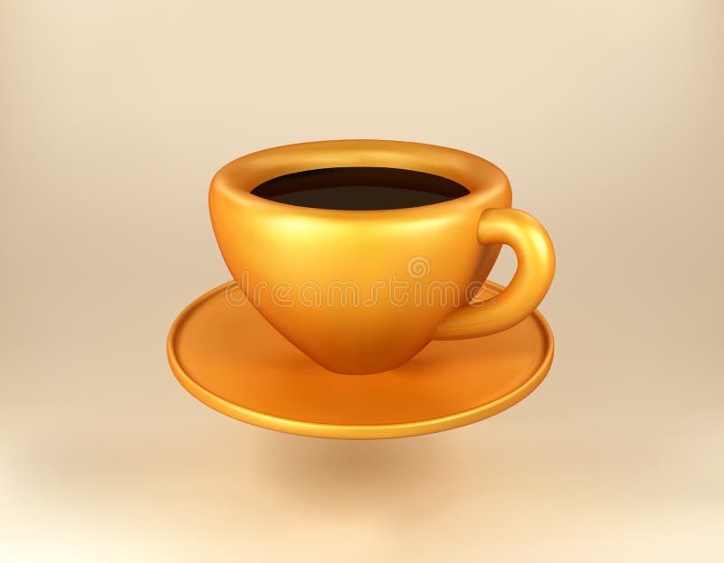 Cup of Coffee Isolated Vector 3d Icon. Cup of Coffee Stock Illustration ...