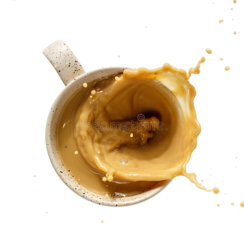 Cup of Coffee Isolated on White. Coffee Splash Stock Photo - Image of ...