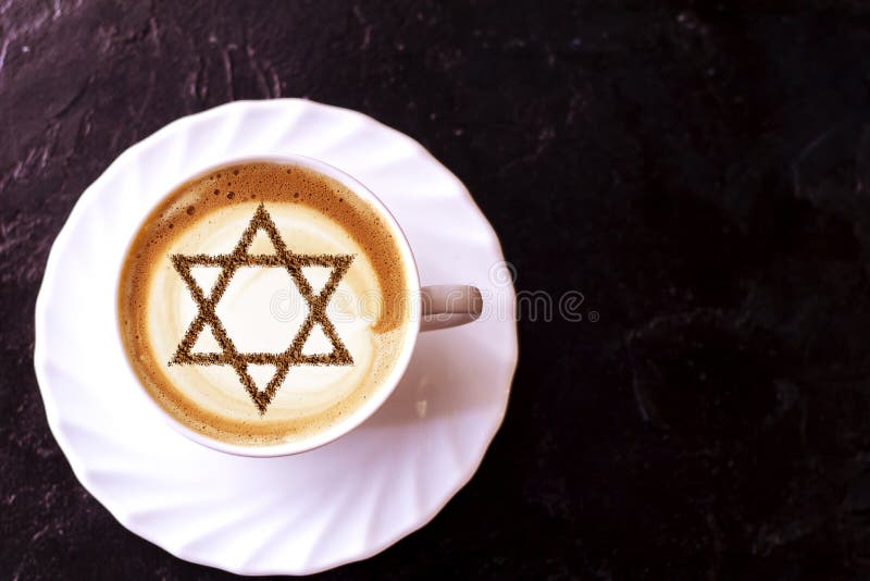 A cup of coffee in Israel stock photo. Image of david - 124437854