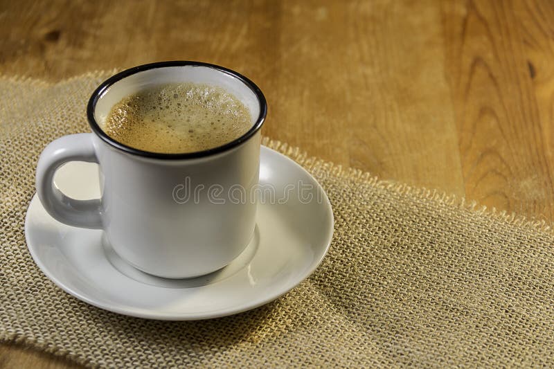 Cup of coffee stock photo. Image of jute, closeup, cafe - 142670746