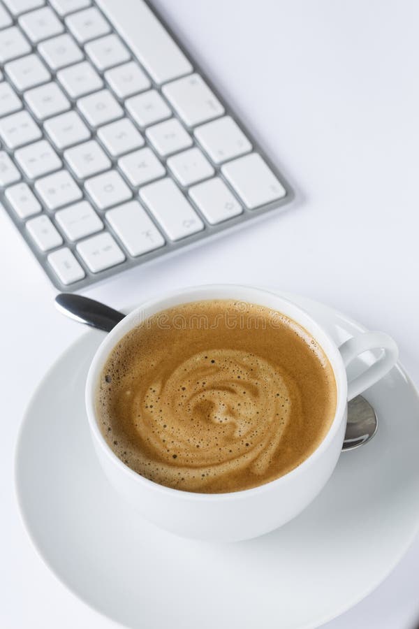 Cup of Coffee with a Keyboard Stock Photo - Image of brown, concepts ...