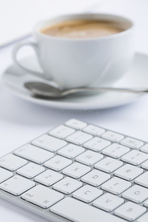Cup of Coffee with a Keyboard Editorial Image - Image of network ...