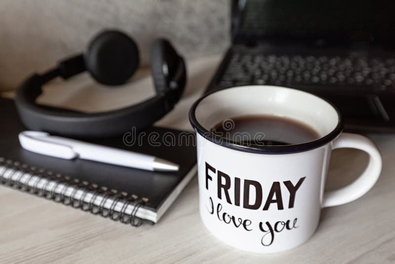 A Cup of Coffee on the Last Day of the Working Week Stock Image - Image ...