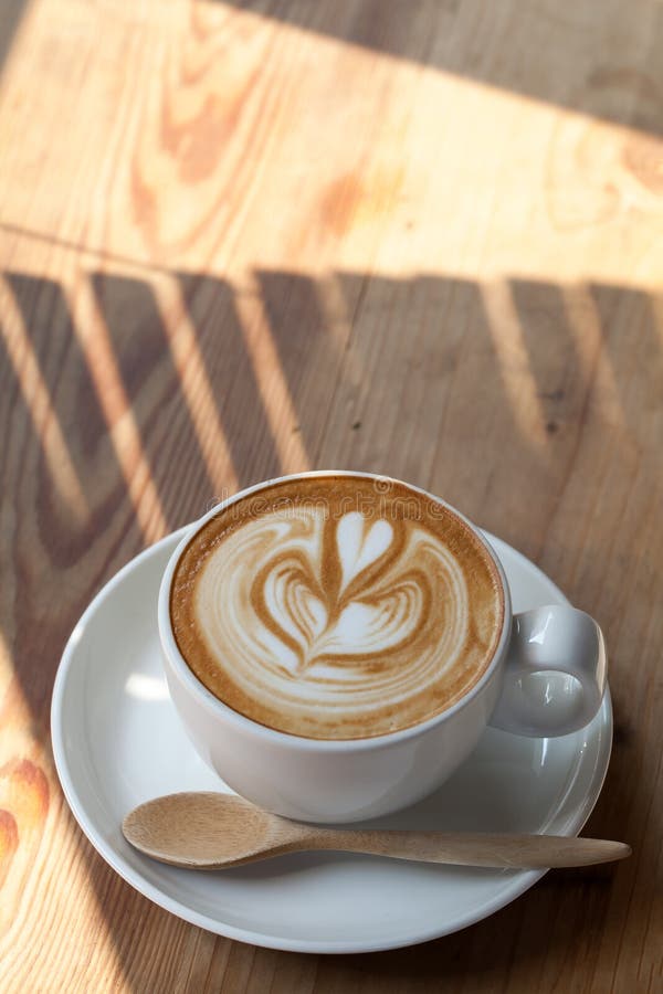 A Cup of Coffee Latte and Light Breakfast Stock Image - Image of dish ...
