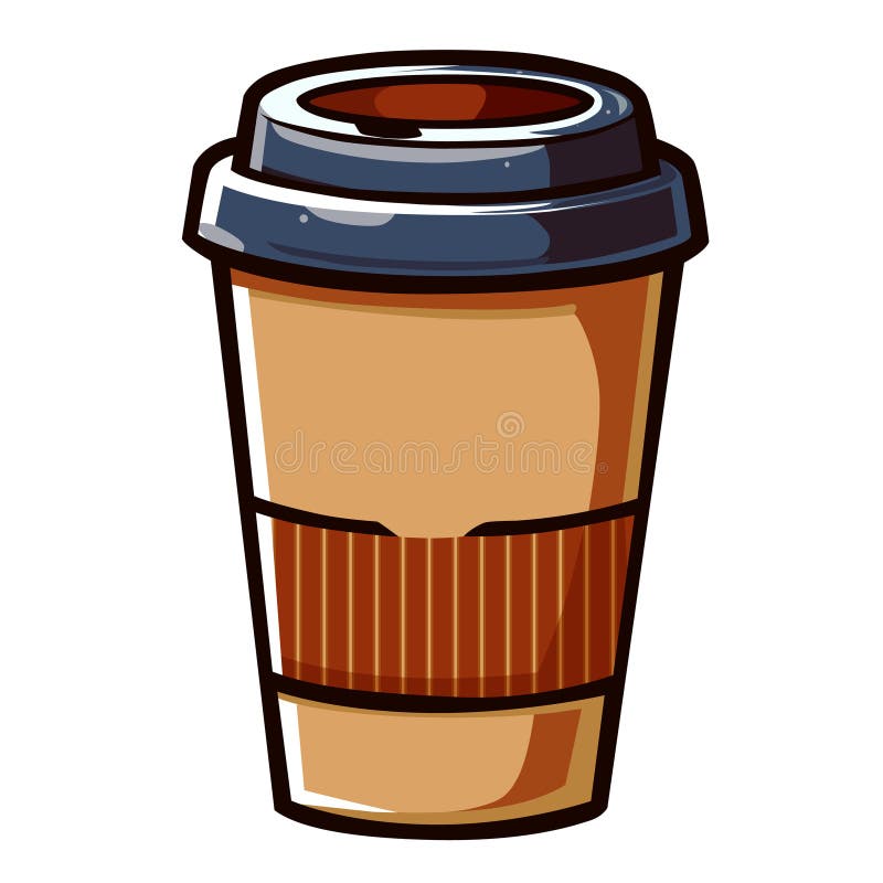 Cup of Coffee with Lid Icon Stock Illustration - Illustration of latte ...