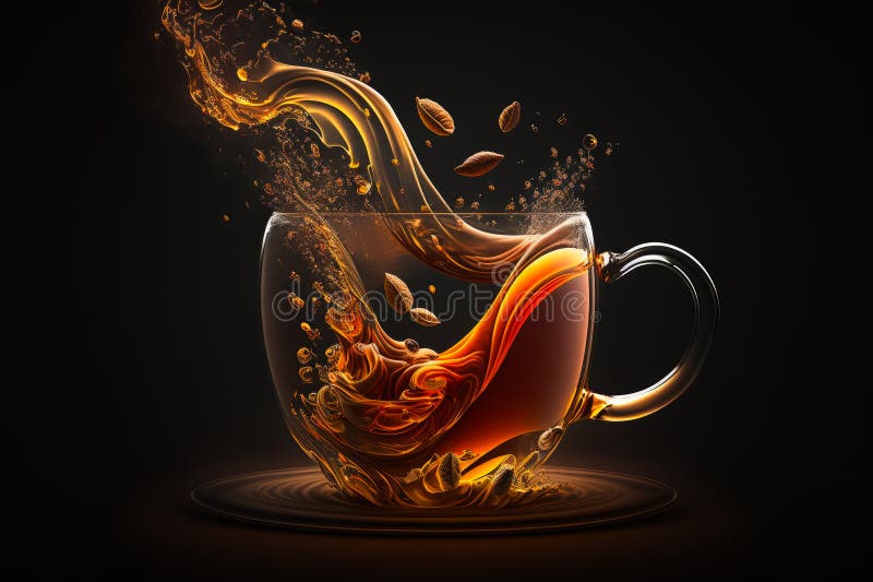 Cup of Coffee with Liquid Splashing Out of it. Generative AI Stock ...