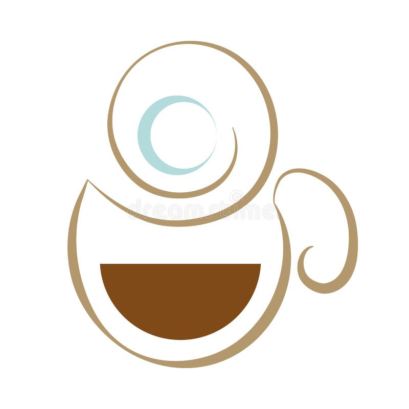 Cup of Coffee. Logo. Blue and Brown. Isolate Stock Vector ...