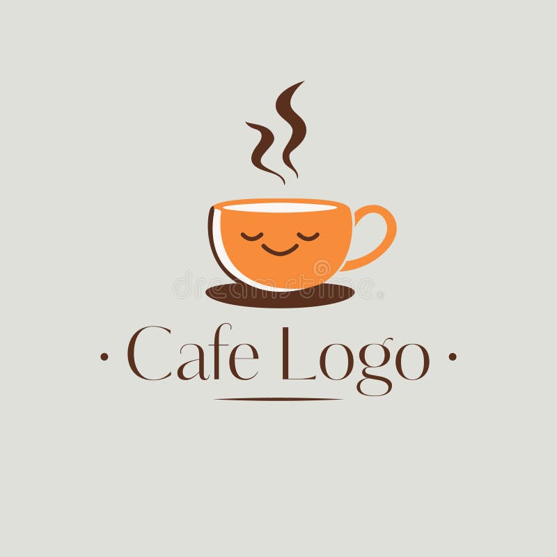 Cup of Coffee Logotype. Funny Cafeteria Logo Template Stock ...