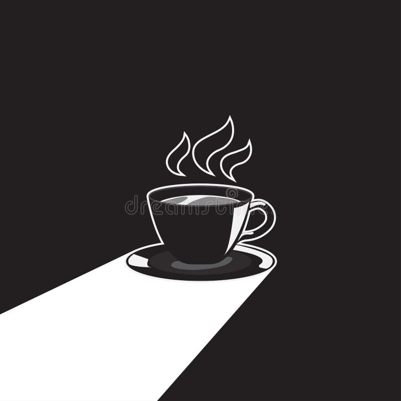 Cup of Coffee with Long Shadow. Vector. Illustration. Stock Vector ...