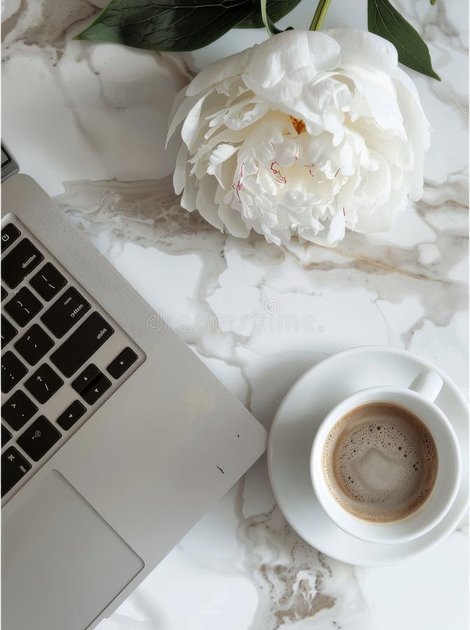 Cup of Coffee on Marble Counter Stock Image - Image of latte, lifestyle ...