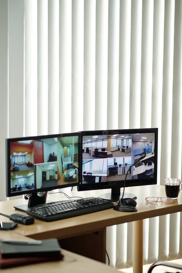 Desk of Security Guards stock image. Image of office - 269925847