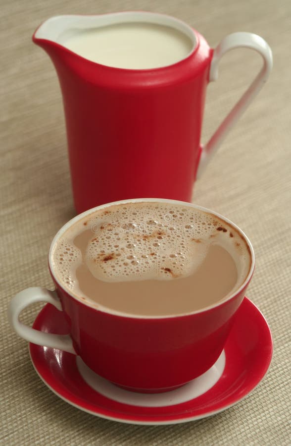 Cup from Coffee and Milk are on a Table Stock Photo - Image of drink ...