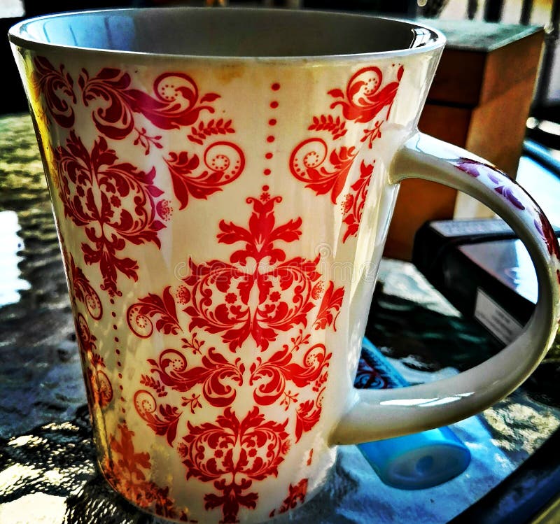 Cup, Coffee, Morning, Good Morning, Red, Glass, Ceramic Stock Photo ...