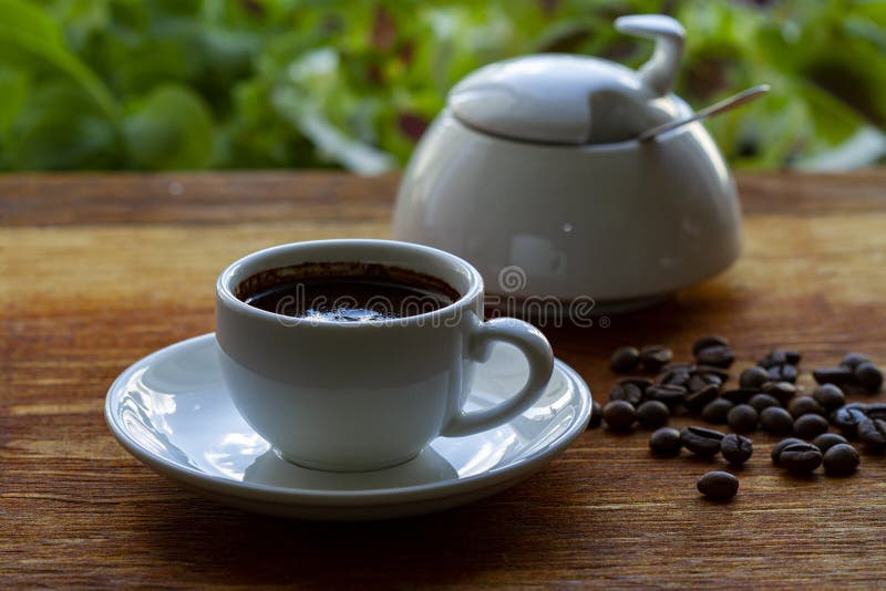 Morning coffee outdoor stock image. Image of caffeine - 202549777
