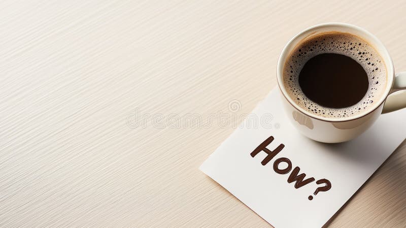 Cup of Coffee beside Note with Word How Written on it Creating ...