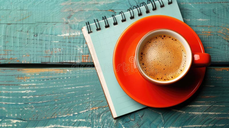 A Cup of Coffee beside a Notepad, Ready for Inspiration, Ai Generated ...