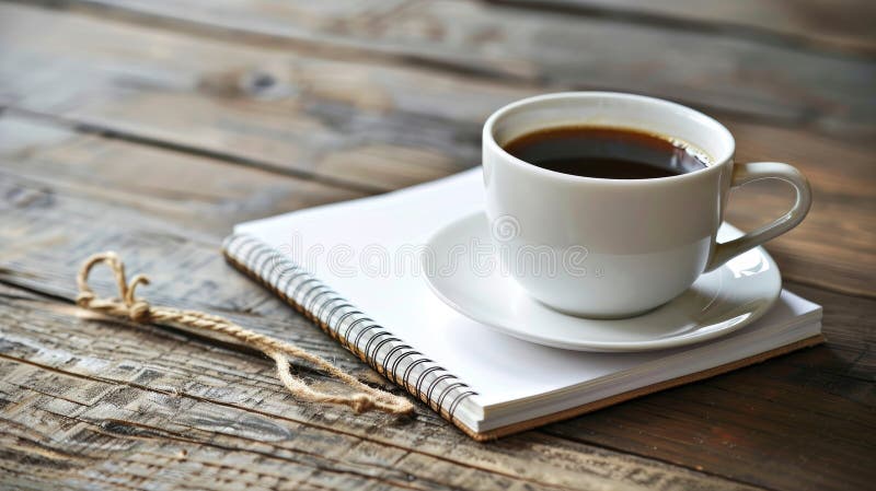 A Cup of Coffee beside a Notepad, Ready for Inspiration, Ai Generated ...