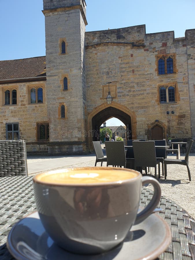A Refreshing Coffee at the Castle Stock Photo - Image of house ...