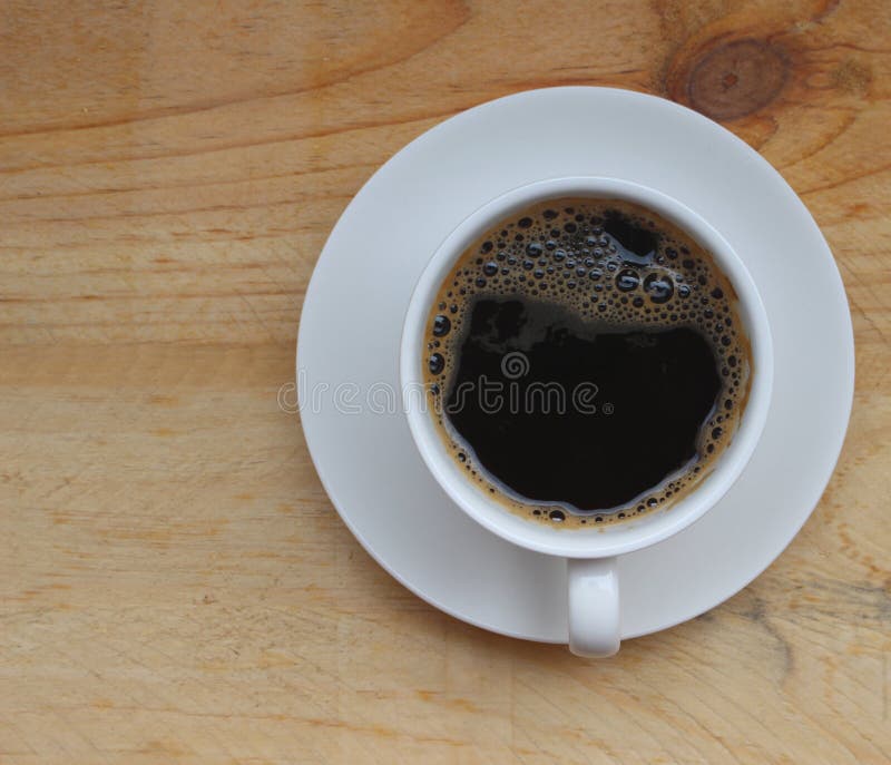 Cup of Coffee Over the Top View Stock Image - Image of cappuccino ...