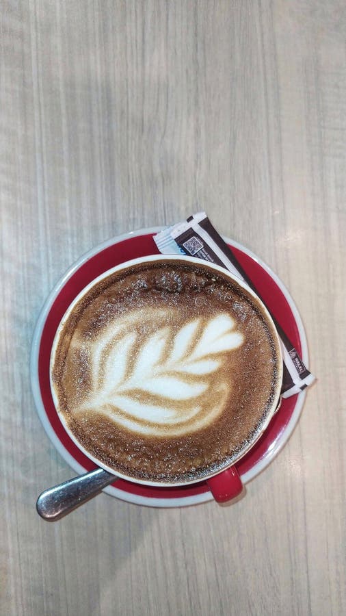Coffee with Palm Sugar in a Red Cup Stock Photo - Image of morning ...